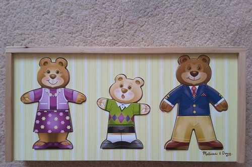 Melissa & Doug рамка-вкладыш "Переодень мишек"