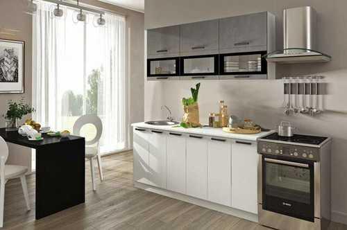 Кухонный гарнитур 1800 бетон /белый LO