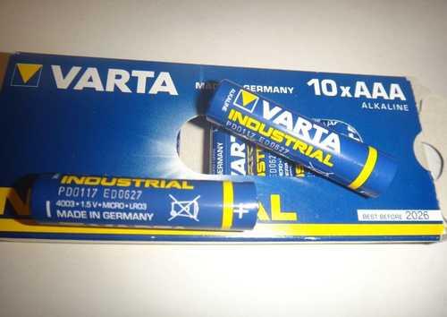 Батарейки AAA varta Industrial (LR03, MN2400 )