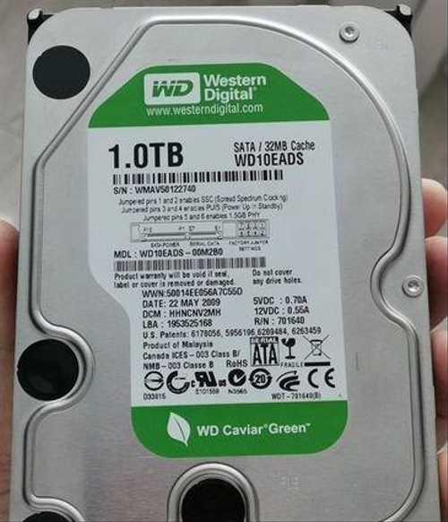 Жесткий диск 3,5" HDD SATA 1Tb WD10eads