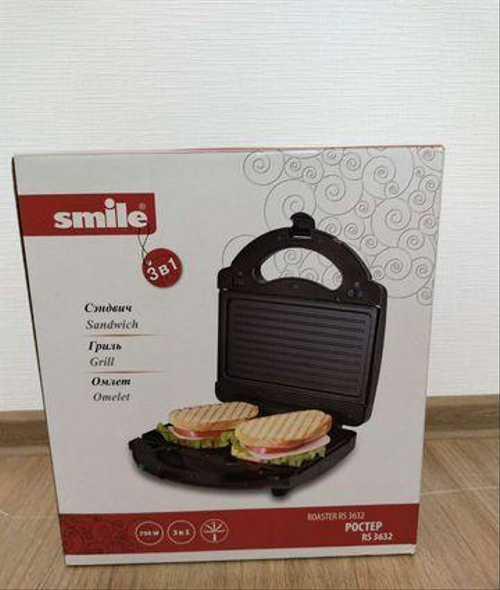 Ростер RS 3632 Smile 3 в 1 бутербродница