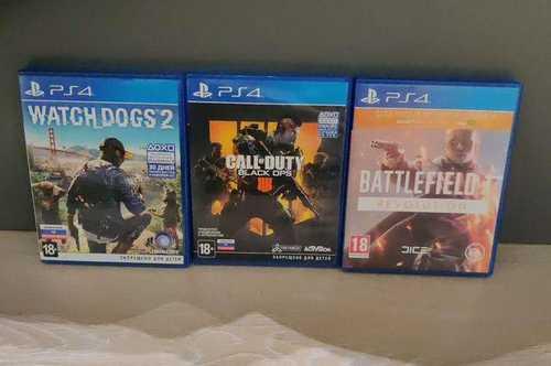 Игры ps4(Watch dogs2,CallofDuty black ops4, Battle