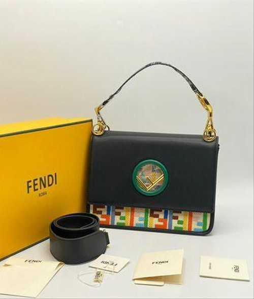 Новая женская сумка Fendi Kan черная