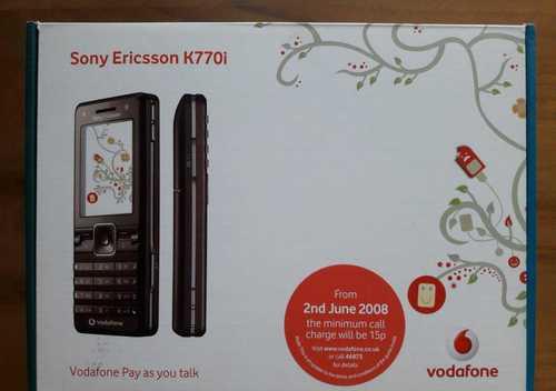 Коробка из под Sony Ericsson K770i Vodafone