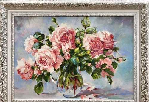Картина с цветами «Букет роз» 50х70