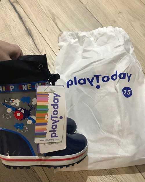 Новые резиновые сапоги Play Today