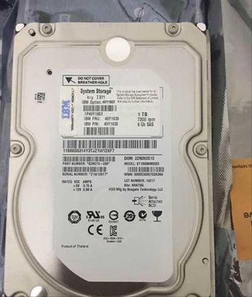 Жесткий диск IBM 1Tb 49Y1930 49Y1939 SAS 3.5