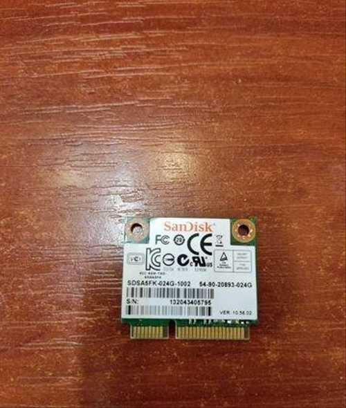 SSD диск miniPCI-E msata SanDisk sdsa5FK-024G