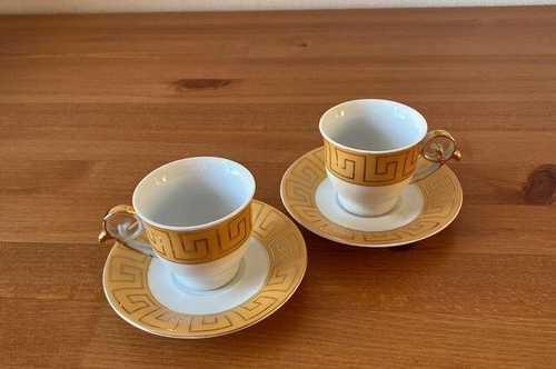 Фарфоровые чашки для кофе с блюдцем эспрессо