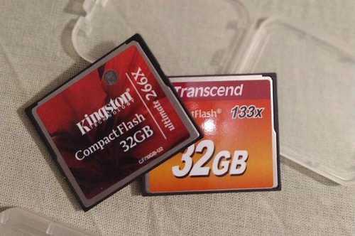 Карта памяти 32 гб Transcend 133х и Kingston 266х
