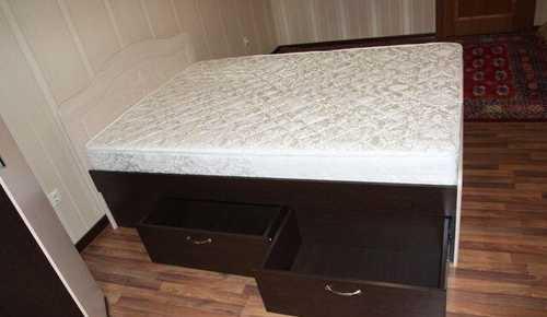 Кровать Фиеста-М с 4-мя ящиками Дуб белёный мдф
