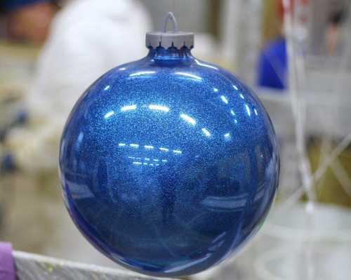 Большой шар 35 см, синий лакированный