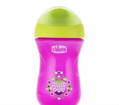 Поильник Chicco Easy Cup, носик ободок, 12+ месяцев, 266 мл, розовый, рисунок цветочек (00006961100050)