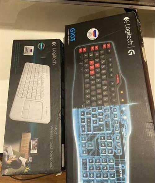 Клавиатуры logitech G103 и К400