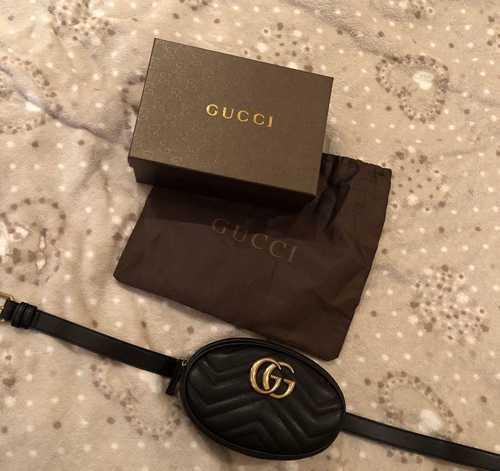 Новая поясная сумочка Gucci (кожа )