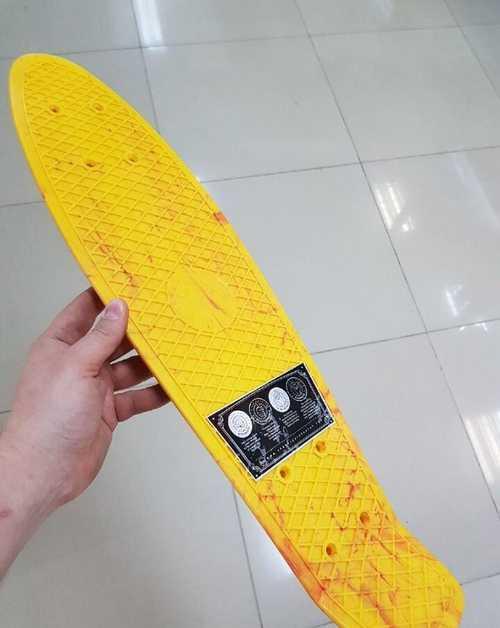 Penny Board Доска Marble Yellow/Red Новая