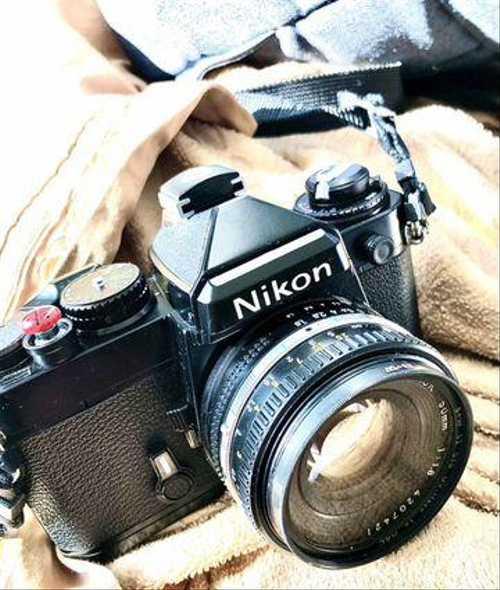 Плёночный фотоаппарат Nikon FE с 3 объективами