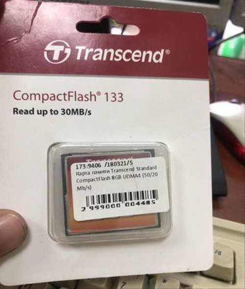 Карта памяти transcend standard compact flash 8gb