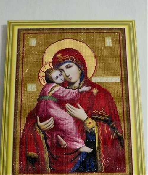 Алмазная мозаика образ иконы Владимирской