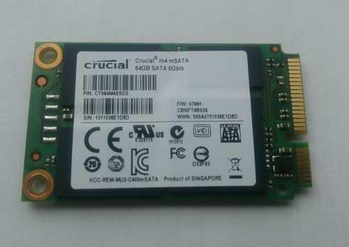SSD диск Crucial m4 msata 64GB SATA 6Gb/s
