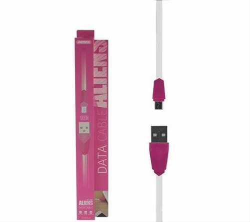 Кабель Micro USB Remax Aliens розовый