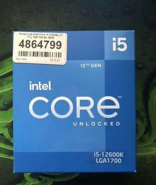 Процессор intel core i5 12600k box DNS