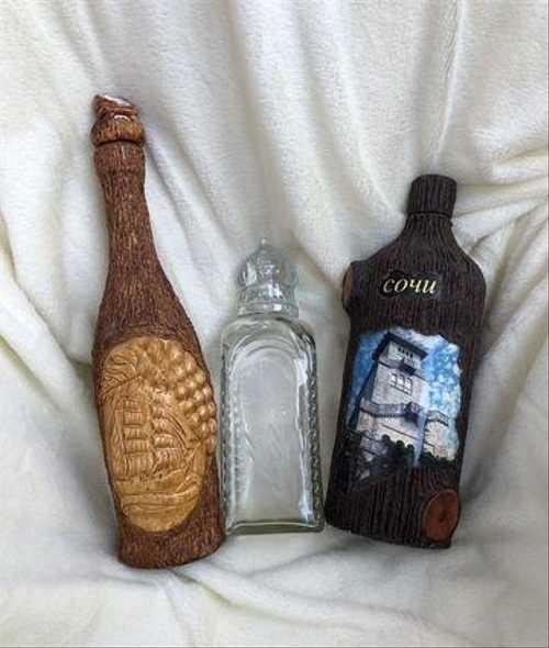 Бутылки сувенирные, подарочные из стекла