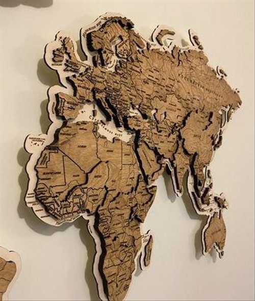 Карта мира в декор, многоуровневая карта мира