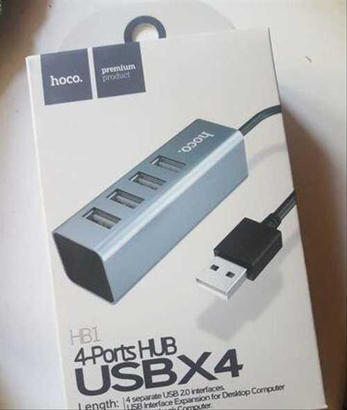 Мультипортовый адаптер Hoco HB1 4 Port USB Hub