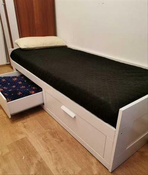 Кровать кушетка Бримнэс с 2-мя матрацами IKEA