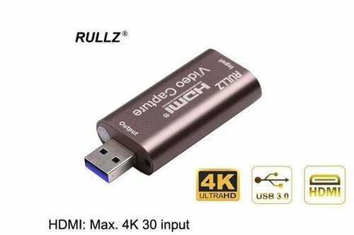 Карта видеозахвата Rullz 4K USB3.0 1080p (новая)
