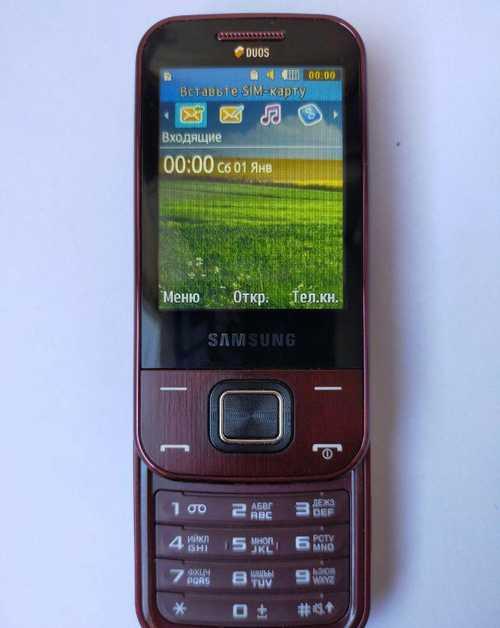 Телефон Samsung GT-C3752 DuoS wine red