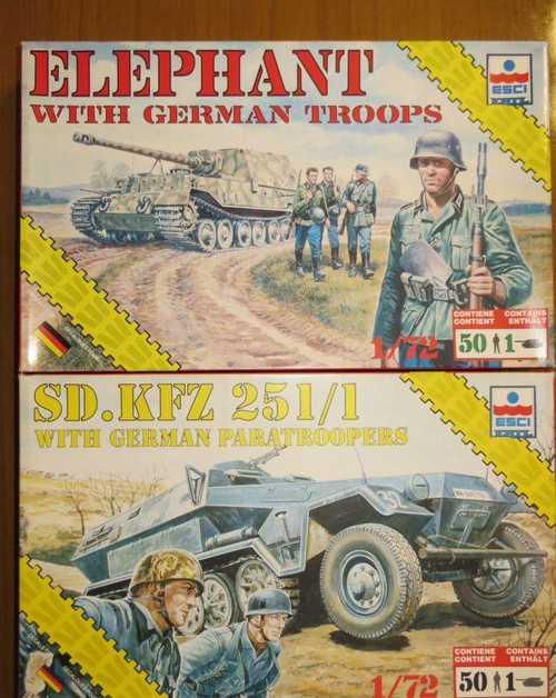 Коробки от солдат и техники, esci, 1/72