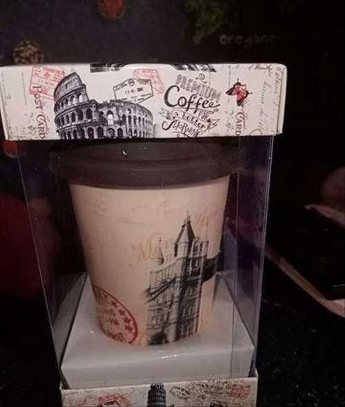 Кружка coffe с селиконовой крышкой. 300мм