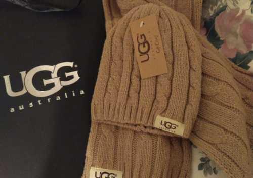 Продам комплект UGG шапка и шарф 100 шерсть
