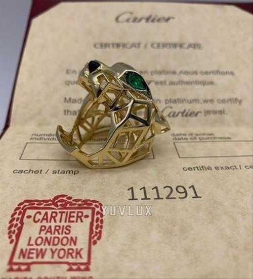 Кольцо пантера Cartier жёлтое золото