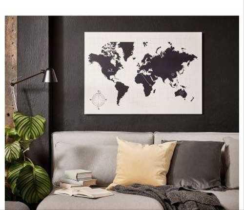 Икеа мельторп карта мира доска для записей