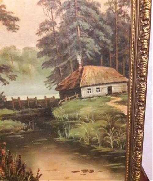 Картина "Домик в лесу"