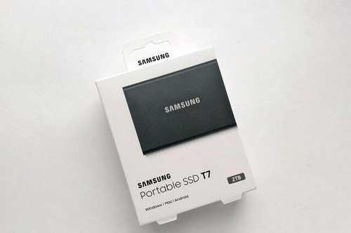Новый внешний NVMe SSD Samsung T7 2тб серый