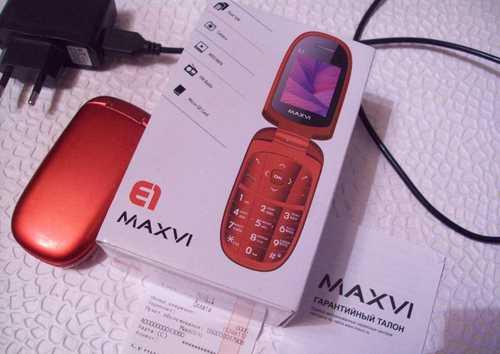Раскладушка Maxvi 2 сим красный мобильный телефон
