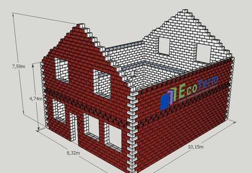 Комплект теплоблоков на двухэтажный дом 8x10 м