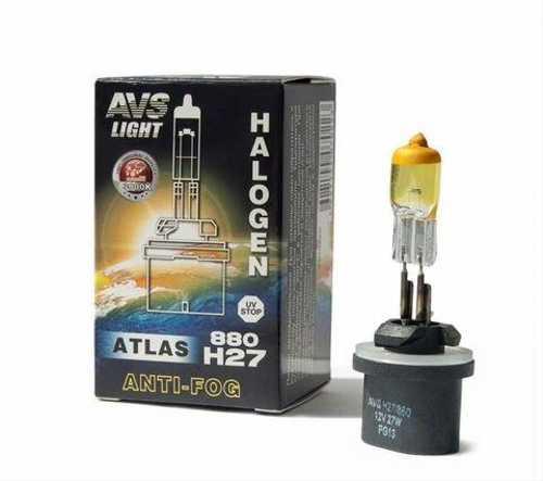 Галогенная лампа AVS atlas anti-FOG H27/880 (A07022S) 1шт. 3000К 12V 27W - специальное интерференционное покрытие, придающее свету желтоватый оттенок