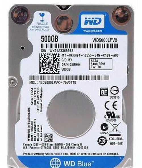 HDD 500Gb 2,5" винчестер жесткий диск ноутбука