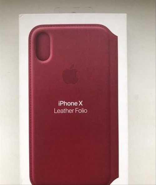 Чехол Apple Leather Case Folio для iPhone X