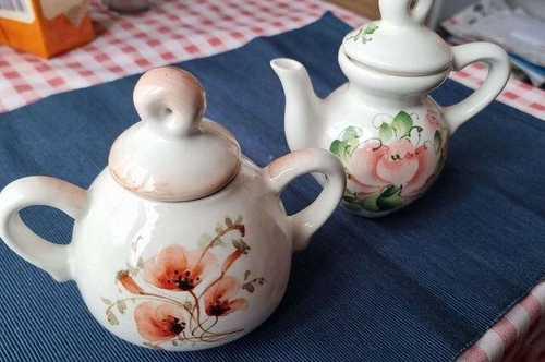 Керамические чайник и сахарница ручной работы
