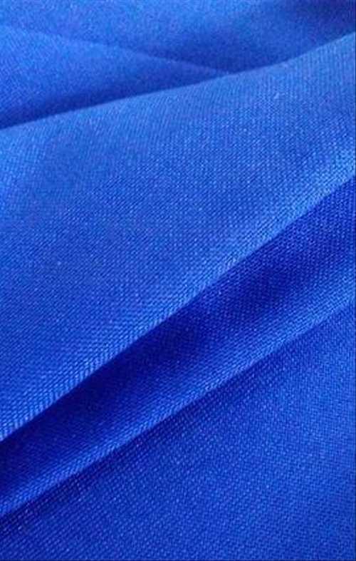 Ткань габардин, синий, цвет "Василек"