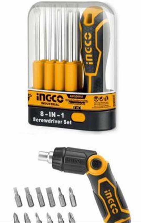 Набор отверток ingco 8 в 1, 13 в 1