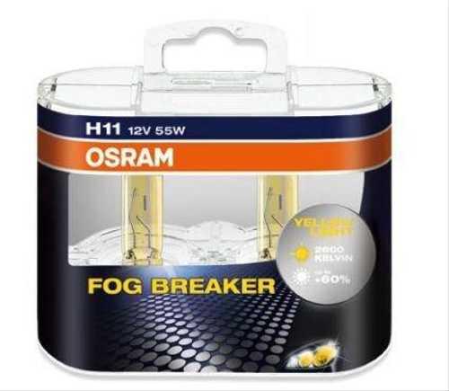 Автолампа osram H11 12V 55W PK22s Fog Breaker (642