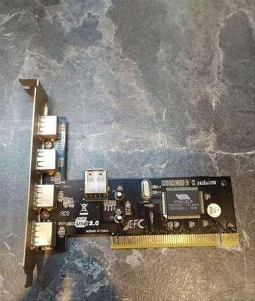 PCI контроллер USB 4+1 (райзер)