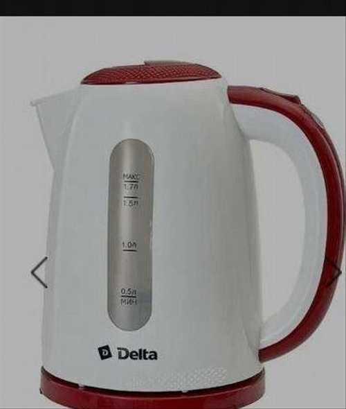 Чайник delta DL-1106, белый/мятный